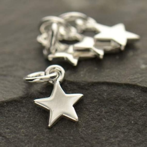 Tiny Star Charm Small Silver Star Nature Charms Simple - Etsy
