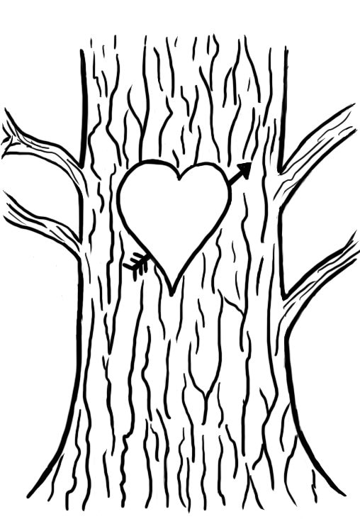 Heart Carved In Tree Stump