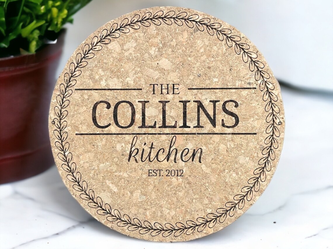 Personalized Natural Cork Trivet | Unique & One-of-a-kind | Elegant and ...