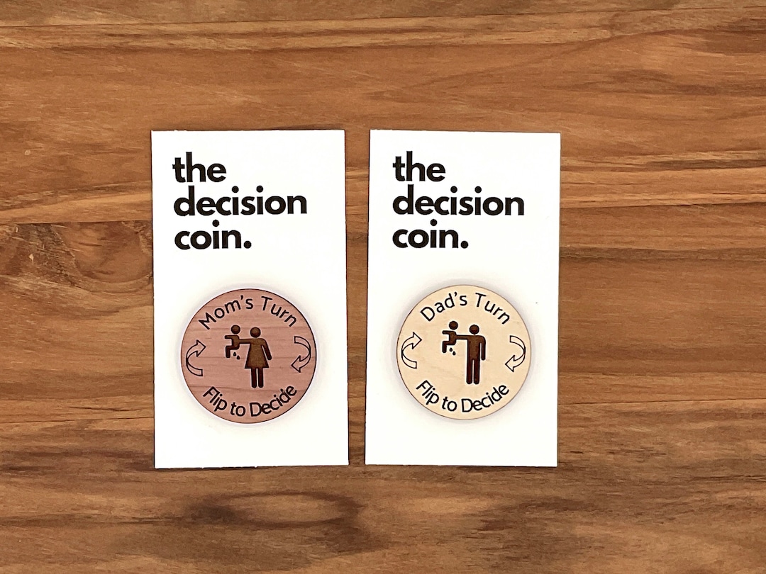 Personalized Wood Decision Maker Coin: New Parent Gift - Etsy