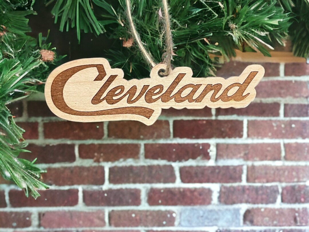 Cleveland, Ohio Script Logo Christmas Ornament | Festive Holiday ...