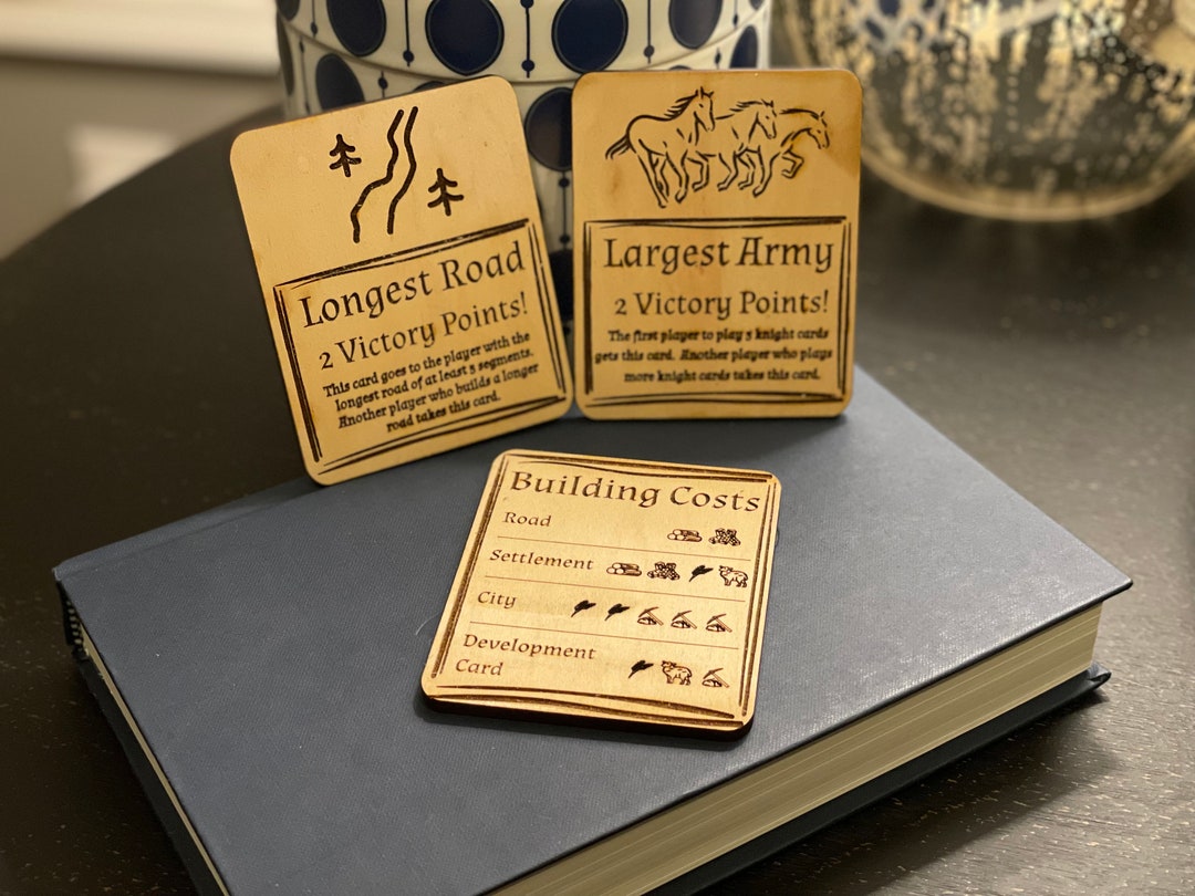 Wooden Catan Cards | Settlers of Catan | Laser Engraved Wood | Longest ...