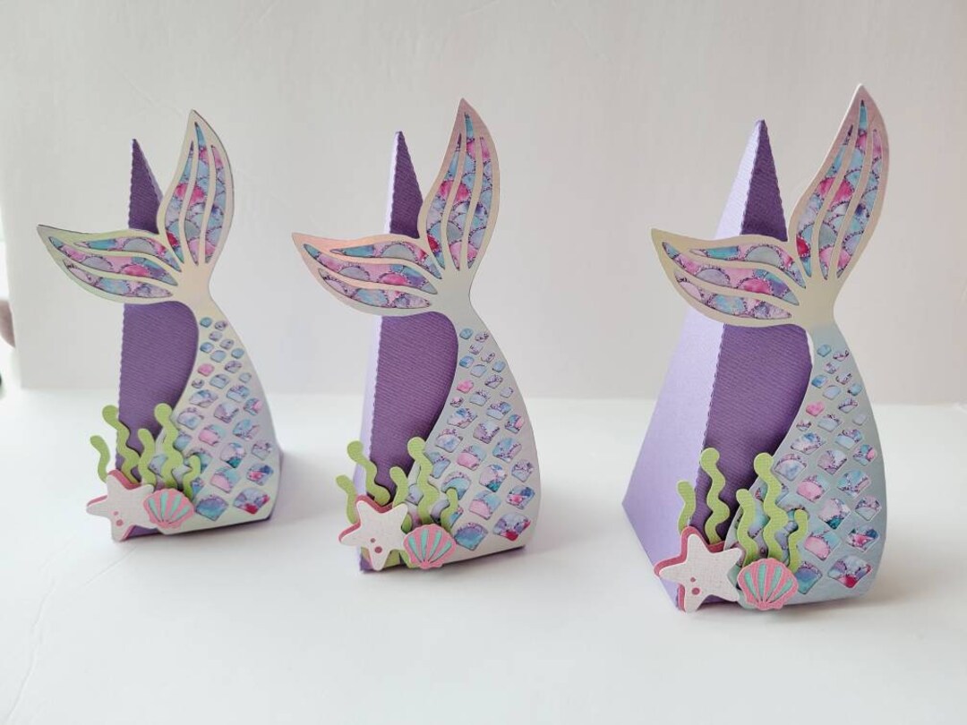 Mermaid Tail Party Favor Boxes | Pyramid Favor Boxes| Party Supplies ...