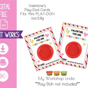 Printable Play-doh Valentine's Gift Card, Class Gifts, Small Gift, DIY ...