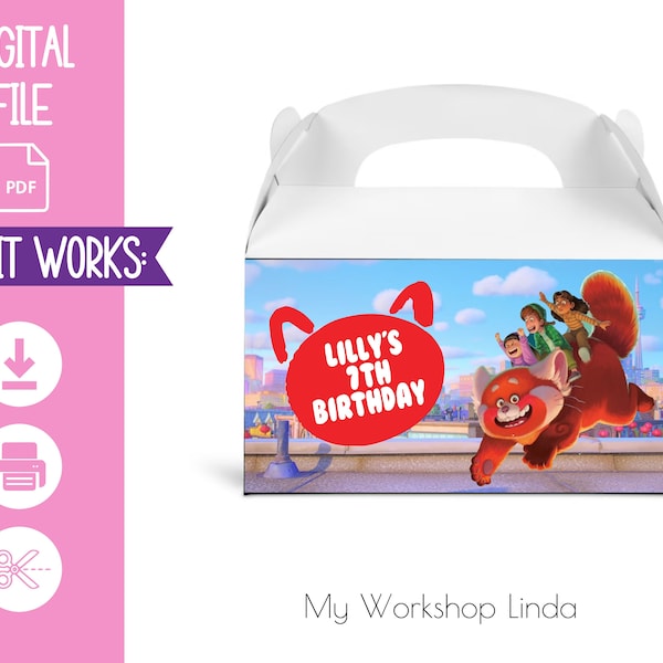 Turning Red Favor Box - Etsy