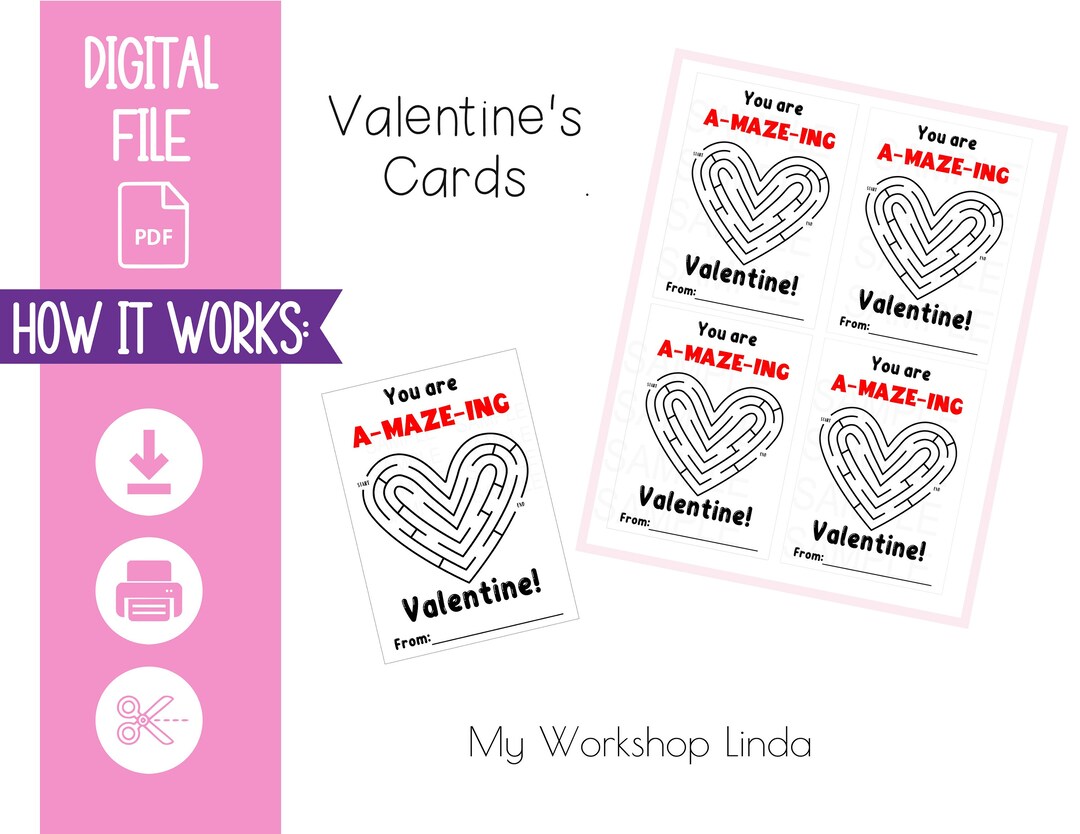 Printable Valentine's Day Tags/valentine's School Favor Tags / Kids ...