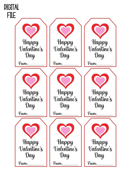 Valentine Printable Blank Tag Template