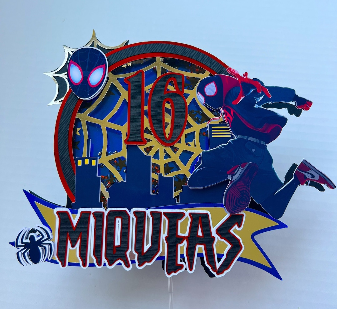 Spiderman Miles Morales Shaker Cake Topper-spider Cake Topper-miles ...