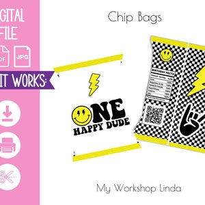 One Happy Dude Chip Bags Wrapper /snack Bag Printable/ Party Printable ...