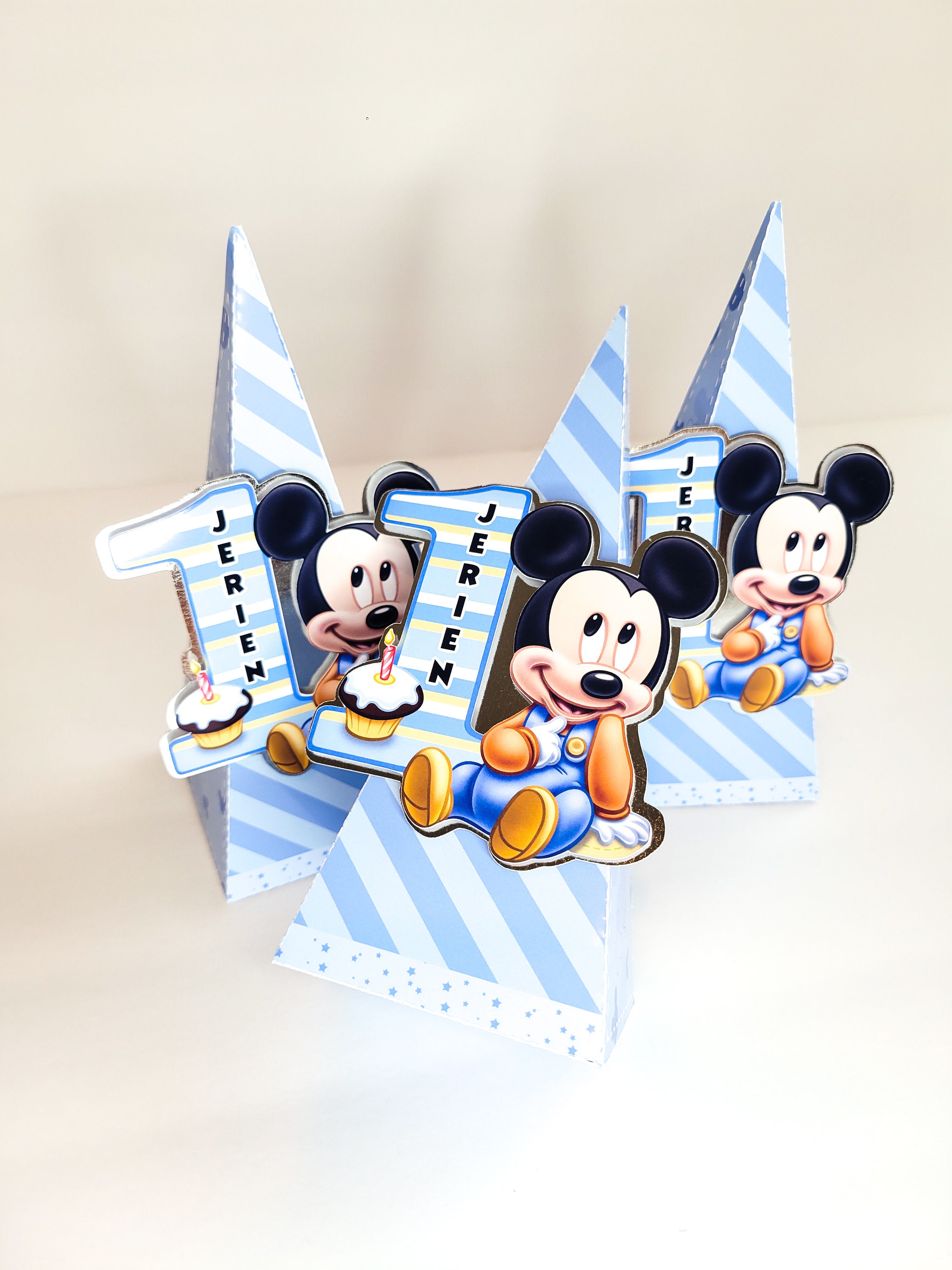 Mickey Mouse Baby First Birthday Party Personalized Pyramid - Etsy