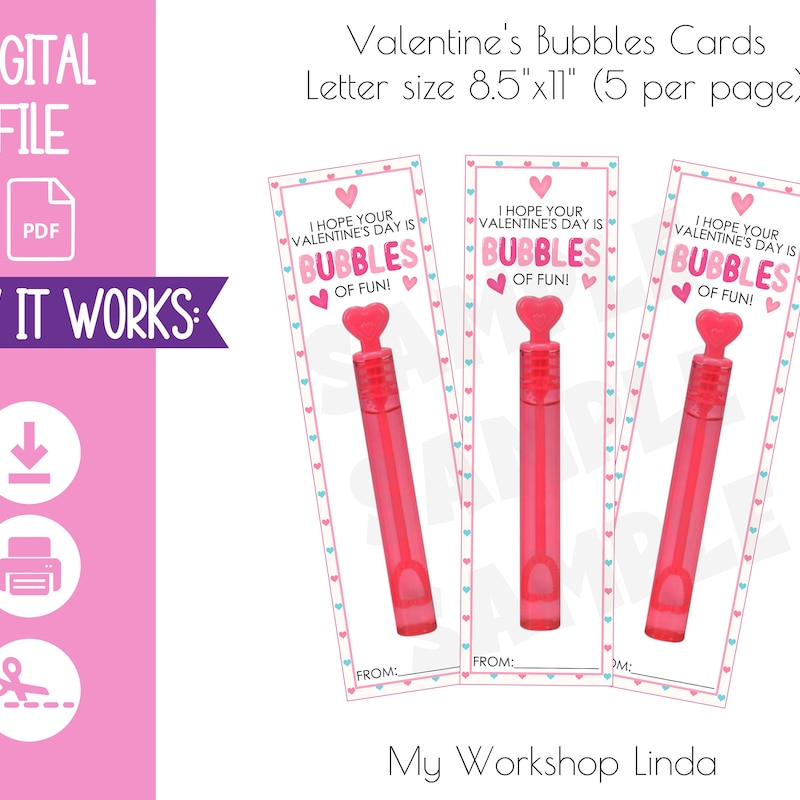 Bubble Themed Valentine - Etsy