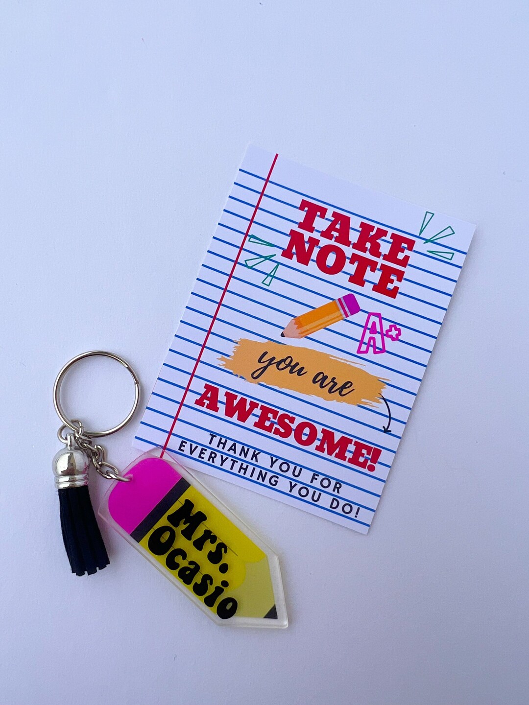 Personalized Pencil Keychain | Teacher Appreciation | Backpack Tag ...