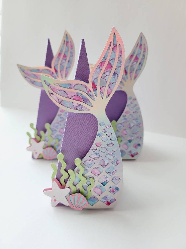Mermaid Tail Party Favor Boxes Pyramid Favor Boxes Party - Etsy