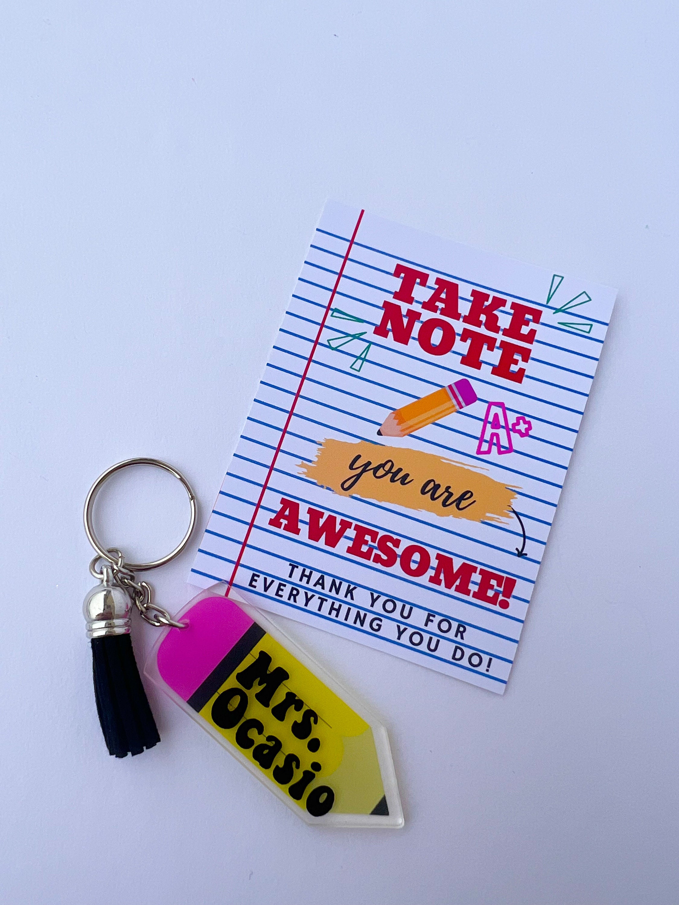 Personalized Pencil Keychain | Teacher Appreciation | Backpack Tag ...