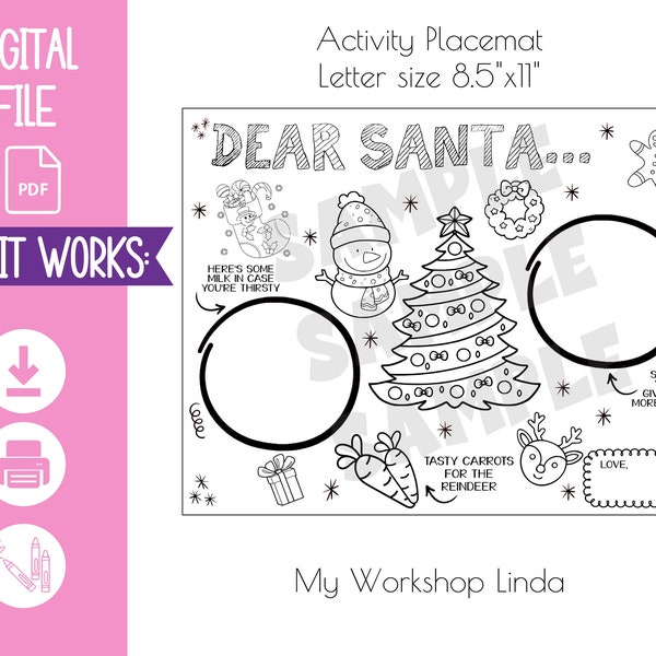 Dear Santa Placemat - Etsy