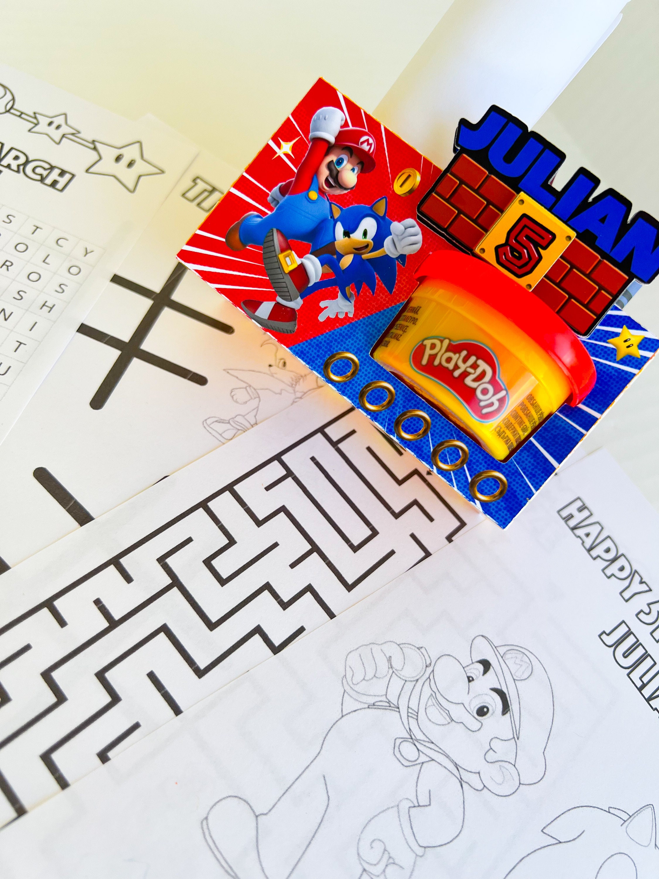 Sonic & Mario Bros. Play-doh Activity Box / Sonic Coloring Box / Play ...