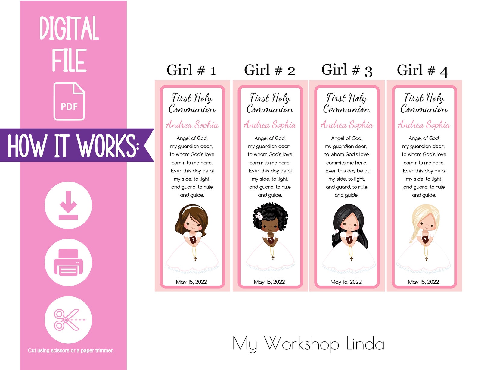 Personalized First Holy Communion Bookmarks 1st Communion - Etsy