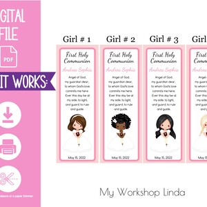 Personalized First Holy Communion Bookmarks | 1st Communion Bookmark ...
