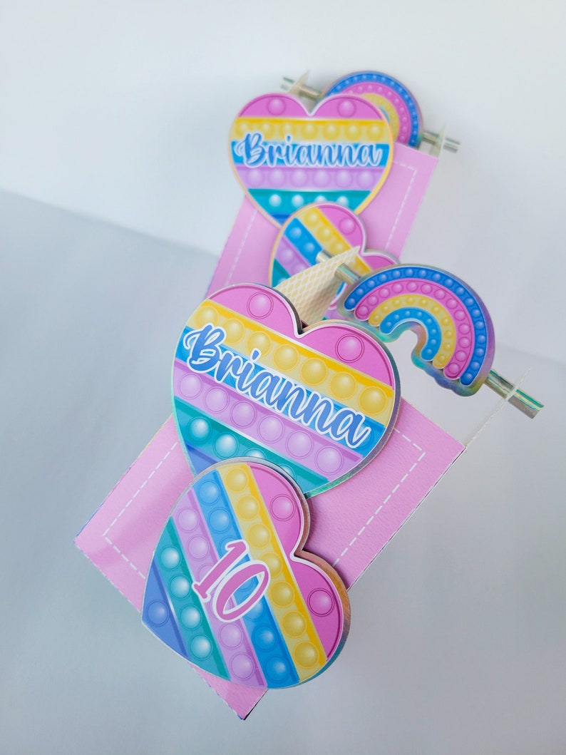 Personalized Pop It Favor Boxes Fidget Birthday Colorful Pop | Etsy