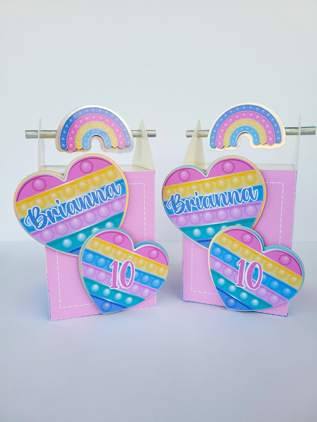 Personalized Pop It Favor Boxes Fidget Birthday Colorful Pop - Etsy