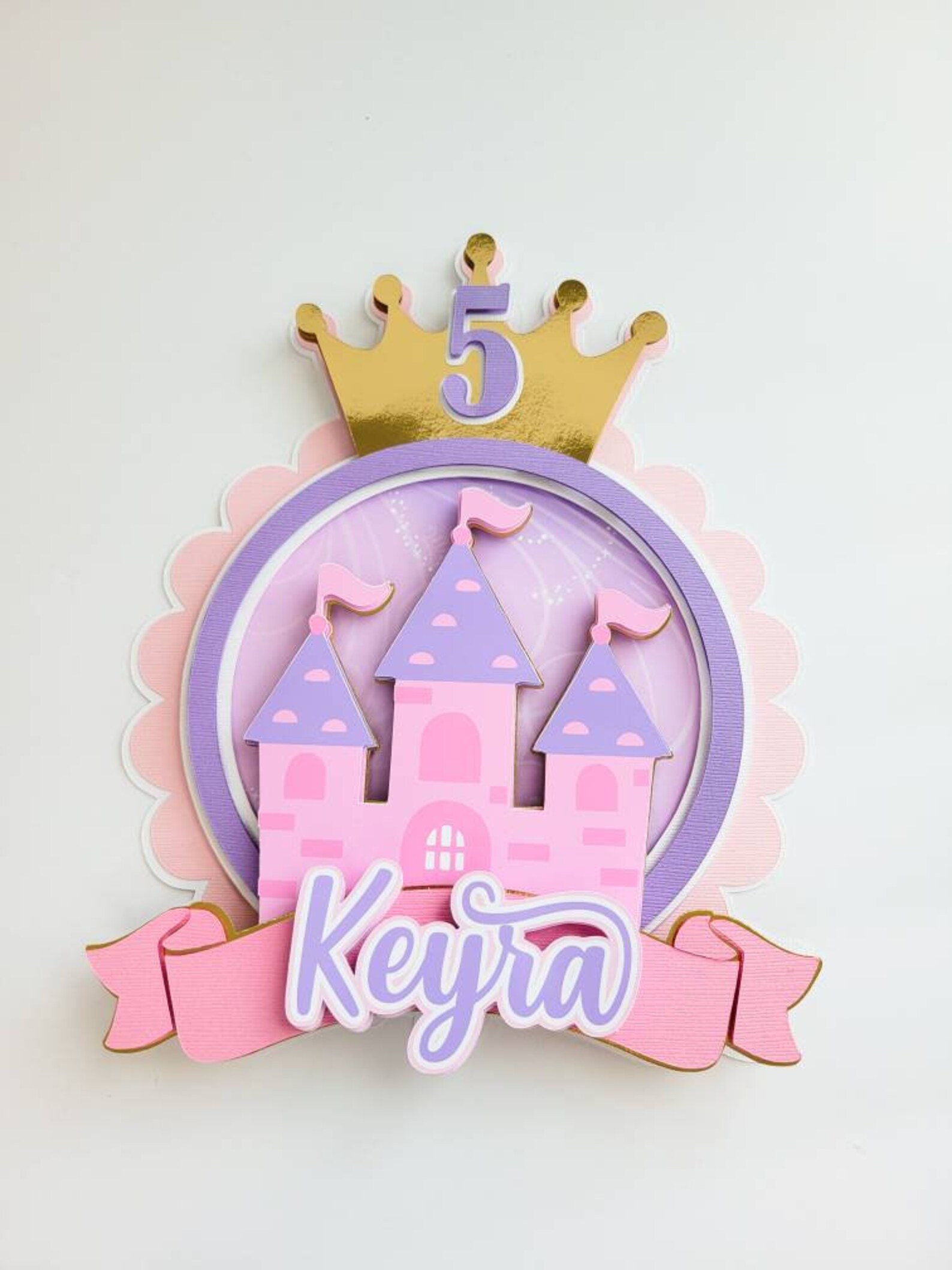 Birthday Personalized Princess Theme Cake Topper| Princess Crown Cake ...