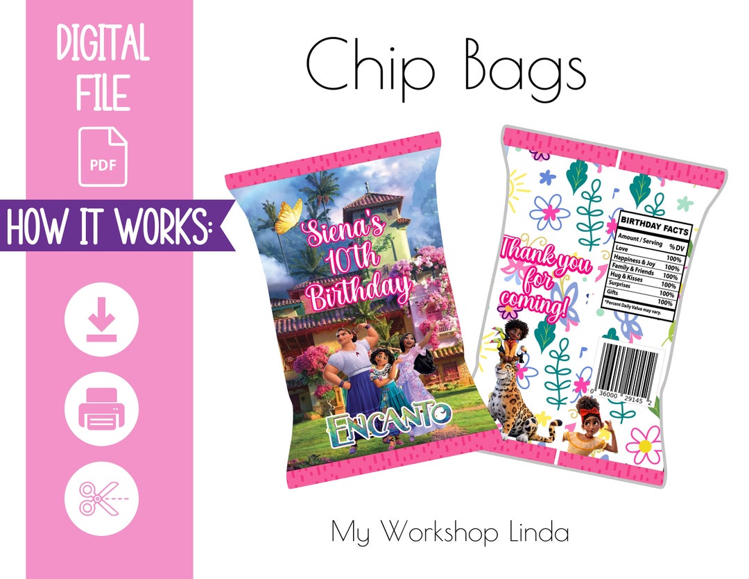 PRINTABLE Encanto Chip Bags Wrapper /snack Bag Printable/birthday Party ...