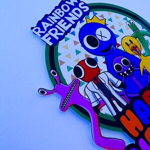 Personalized Rainbow Friends Birthday Cake Topper - Kids Party Decor ...