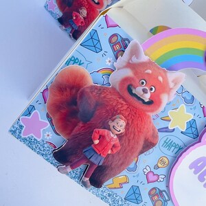 Personalized Turning Red Favor Boxes -red Panda Party Favors -girls ...