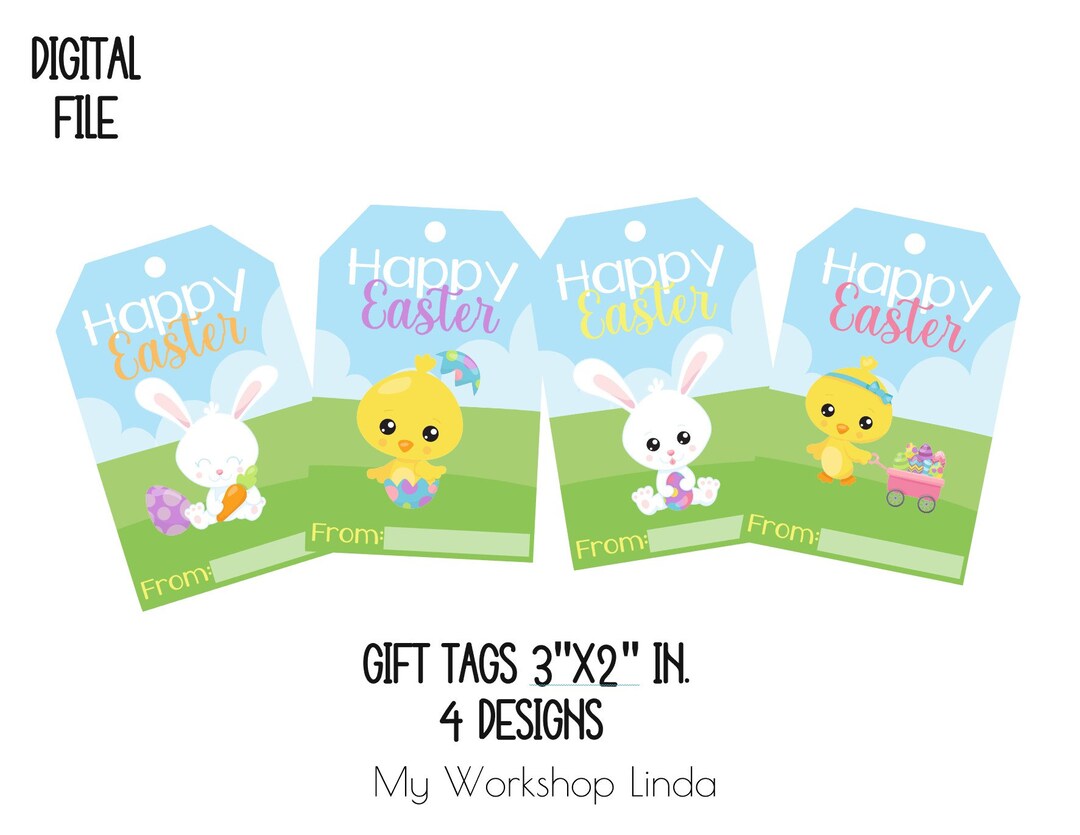 Happy Easter Tags | Easter Favors | Printable Classroom Easter Tags ...