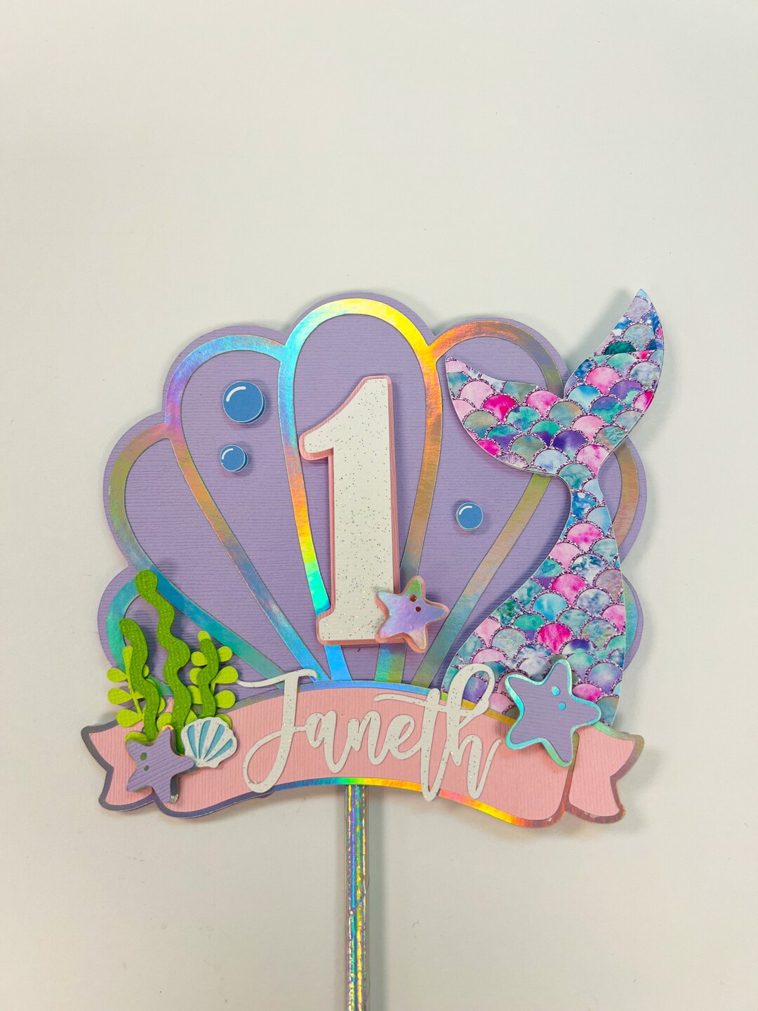Mermaid Tail Cake Topper, Mermaid Cake Topper, Mermaid Birthday Party ...