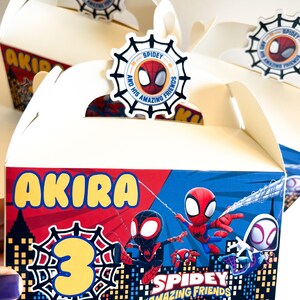 Spider Spidey Personalized Favor Boxes-party Favors- Spidey Birthday ...