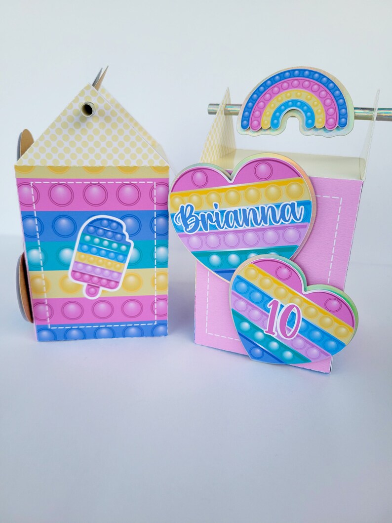 Personalized Pop It Favor Boxes Fidget Birthday Colorful Pop | Etsy