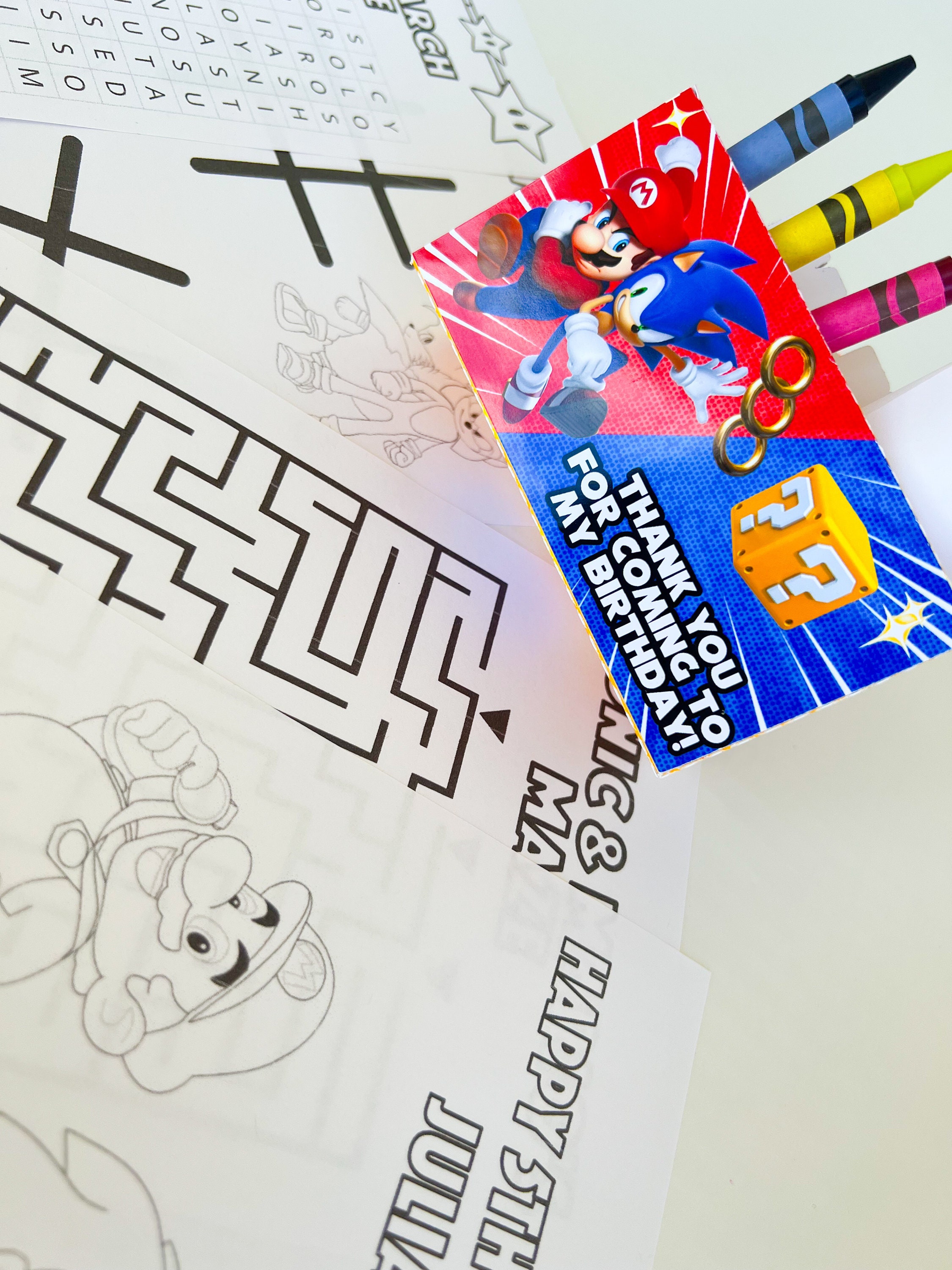 Sonic & Mario Bros. Play-doh Activity Box / Sonic Coloring Box / Play ...