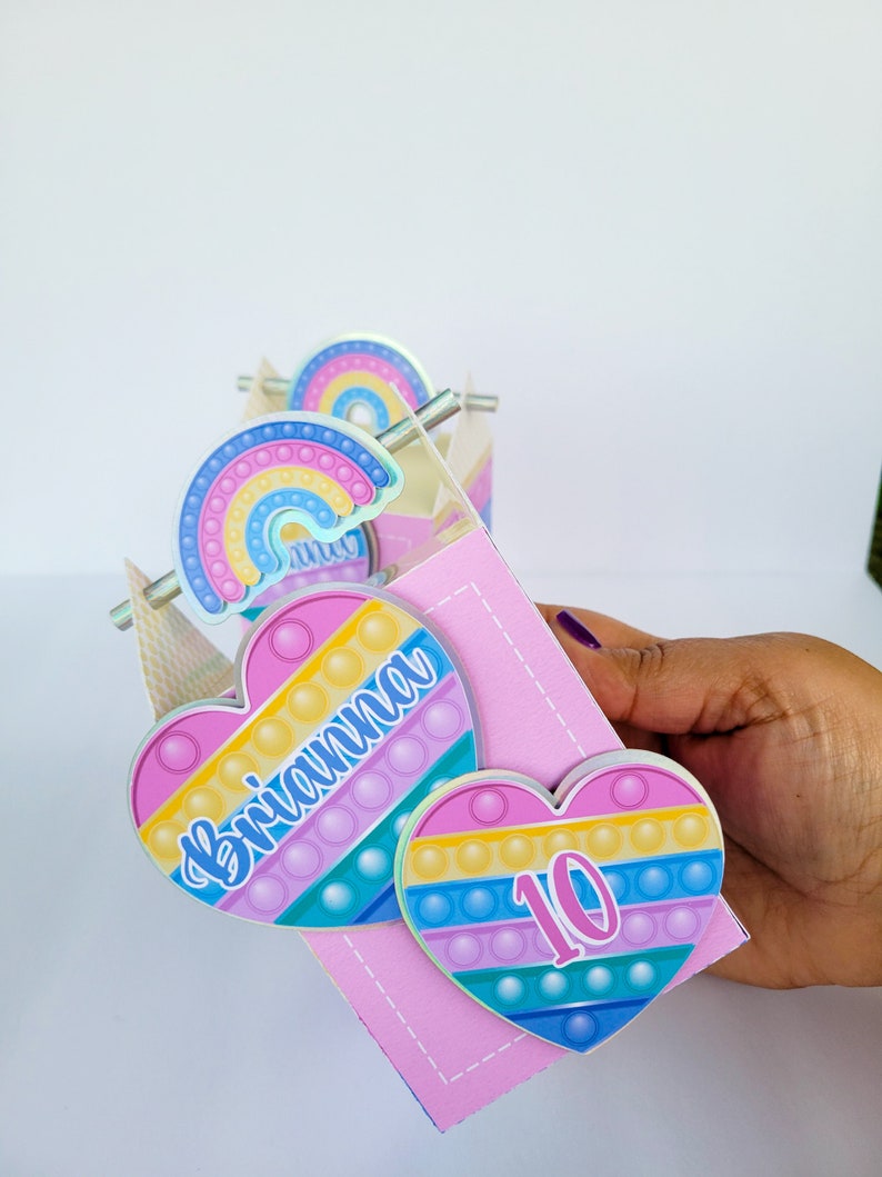 Personalized Pop It Favor Boxes Fidget Birthday Colorful Pop - Etsy