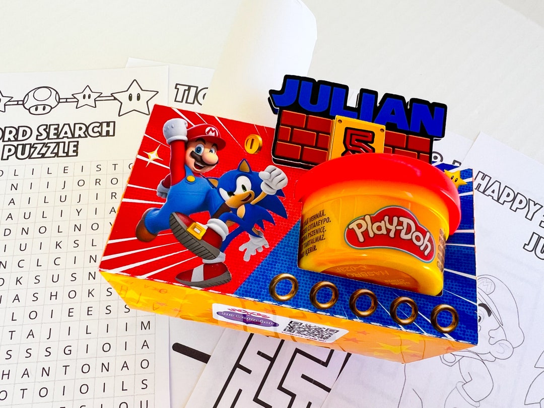 Sonic & Mario Bros. Play-doh Activity Box / Sonic Coloring Box / Play ...