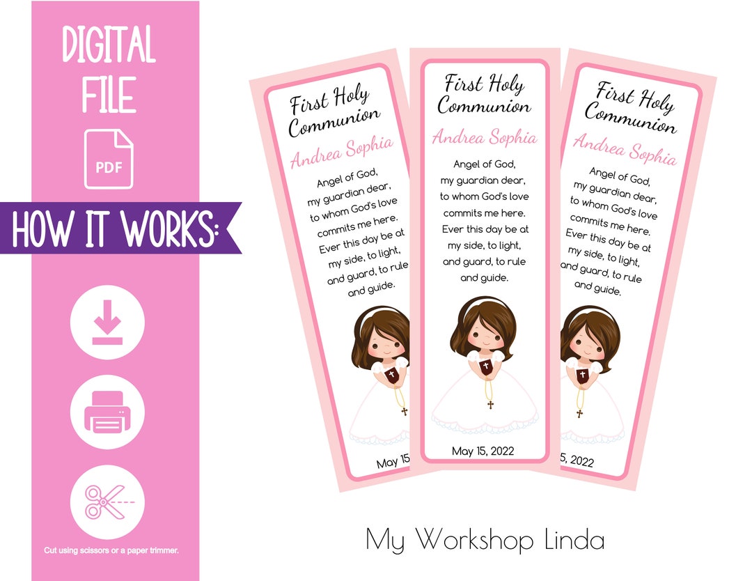 Personalized First Holy Communion Bookmarks | 1st Communion Bookmark ...