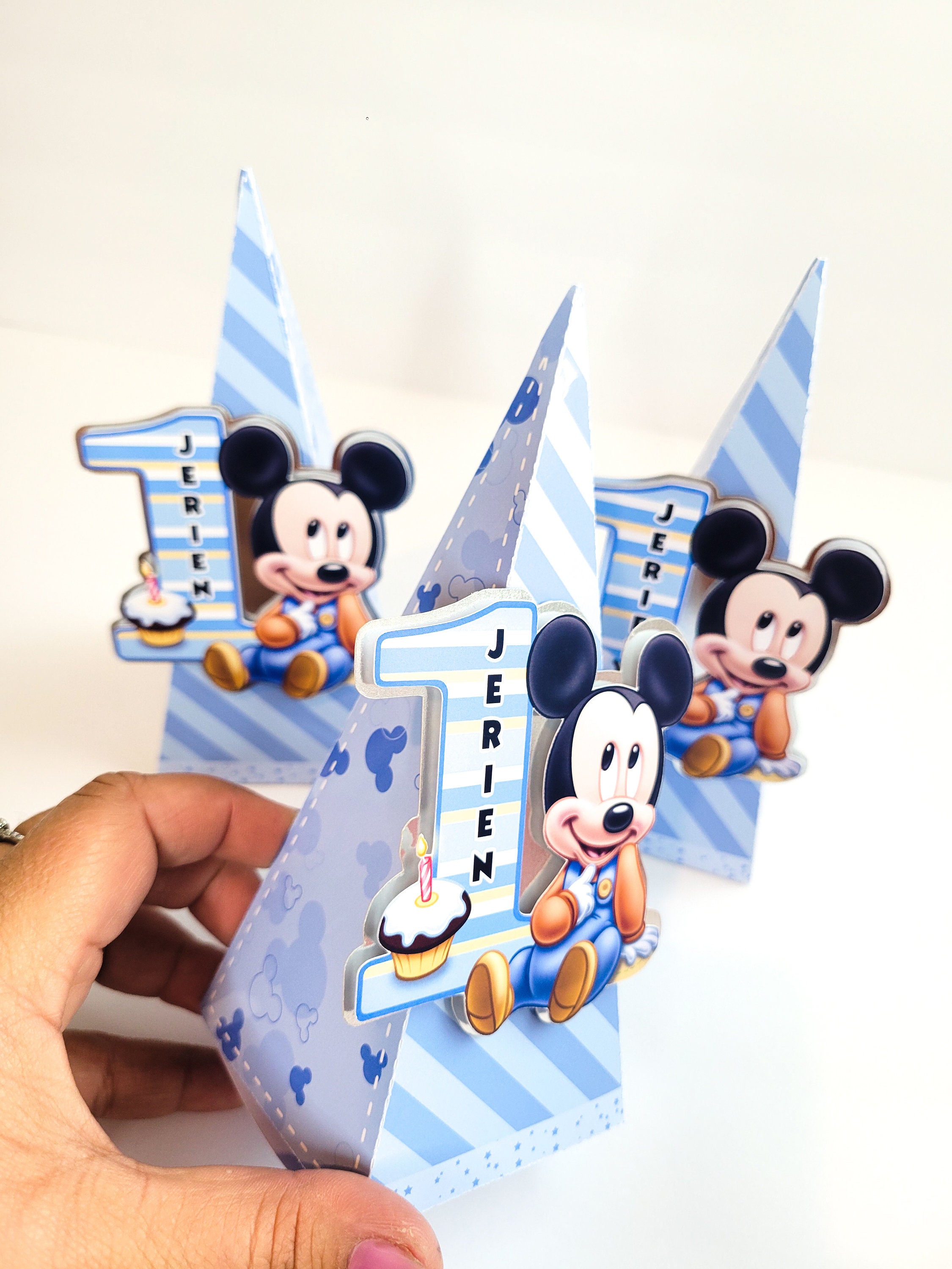 Mickey Mouse Baby First Birthday Party Personalized Pyramid - Etsy