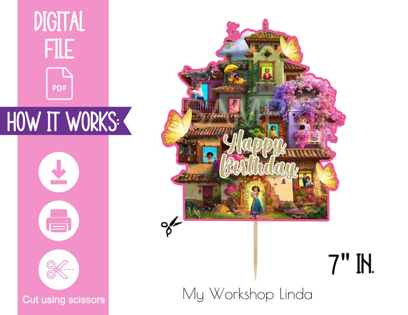 Happy Birthday Encanto Cake Topper/encanto Mirabel Cake - Etsy