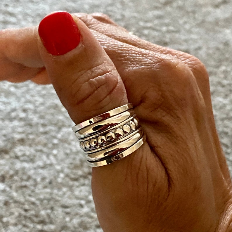 Silver Wide Band Chunky Ring - Etsy UK