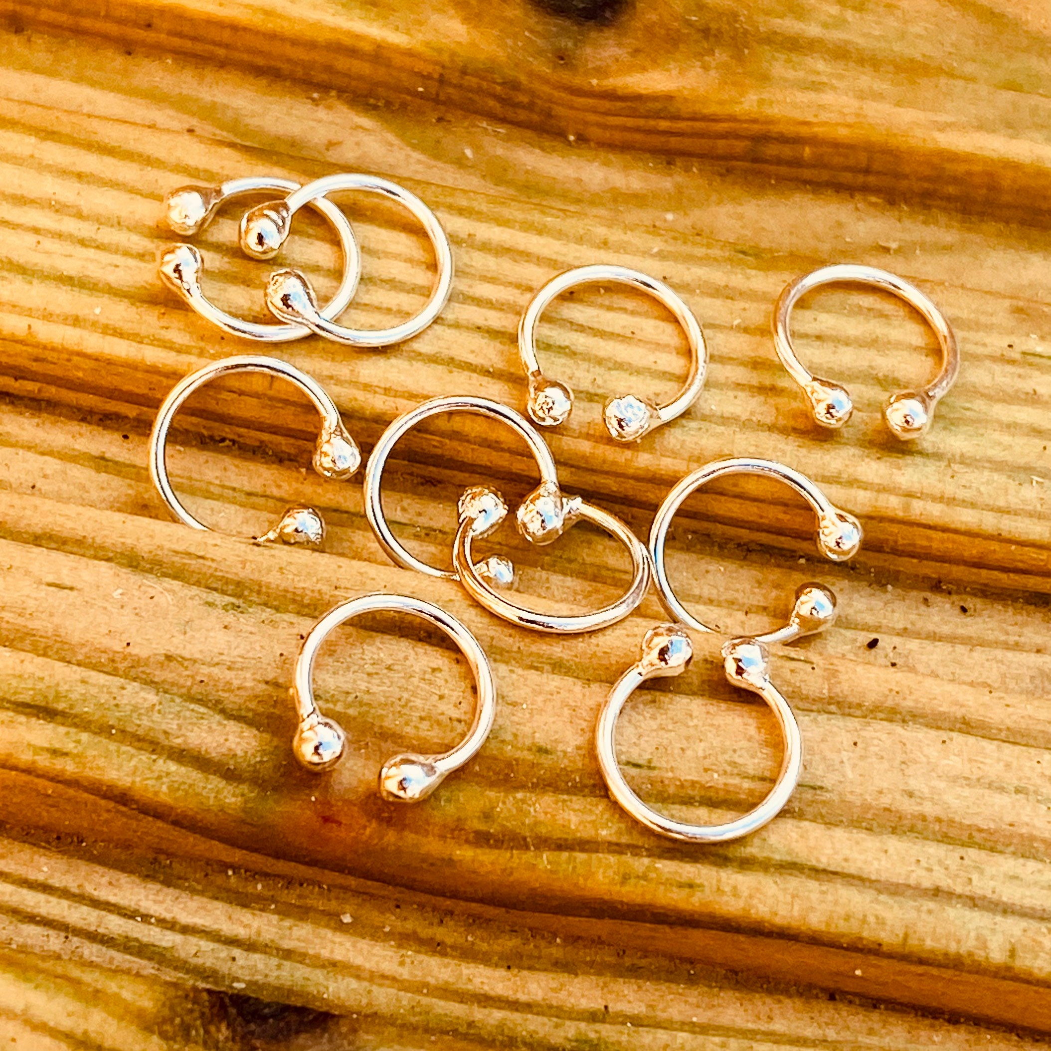 Fake Plain Silver Nose Ring 0.8mm Wide Fake Comfortable Nose - Etsy