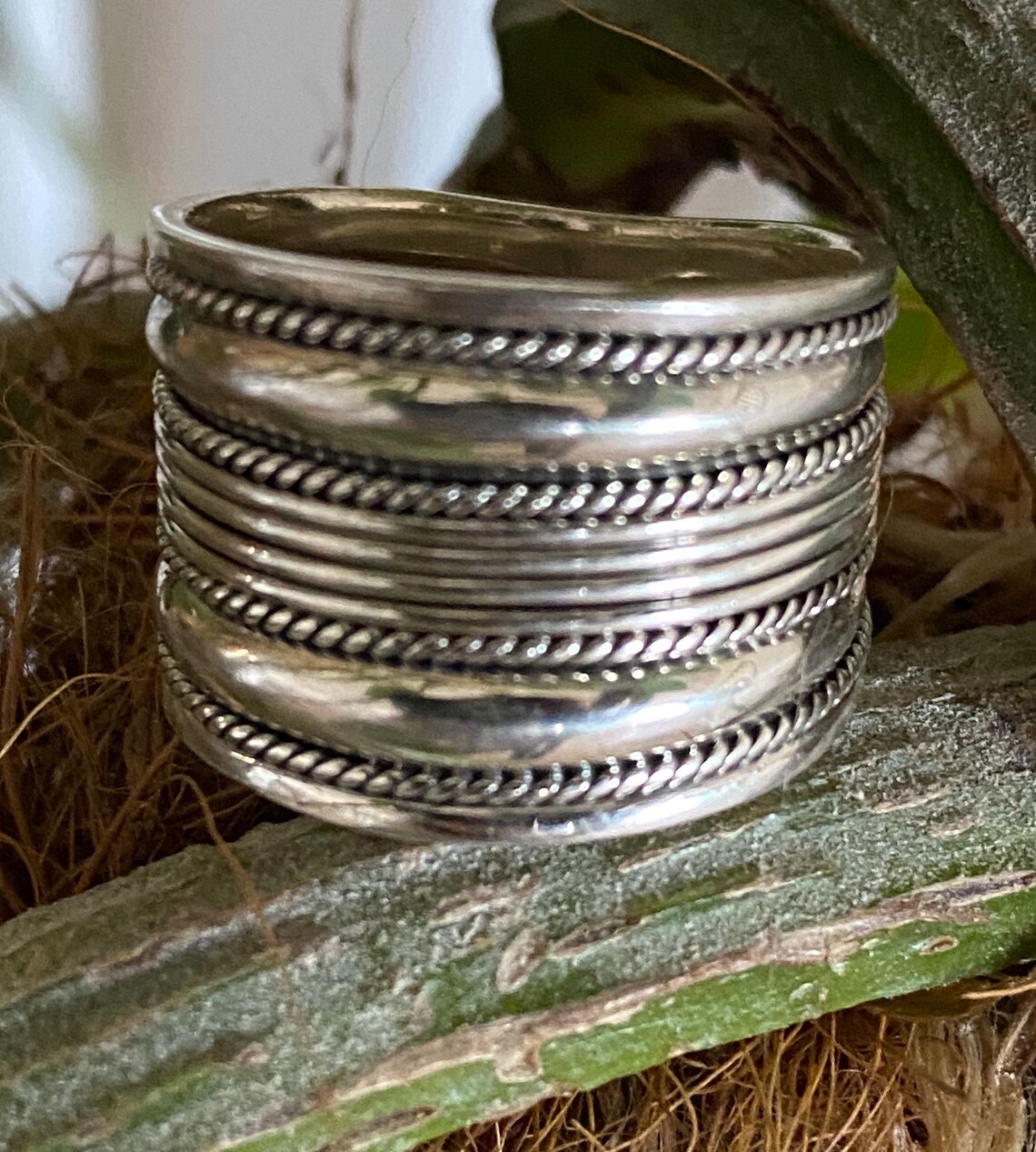 Silver Wide Band Chunky Ring | Etsy UK