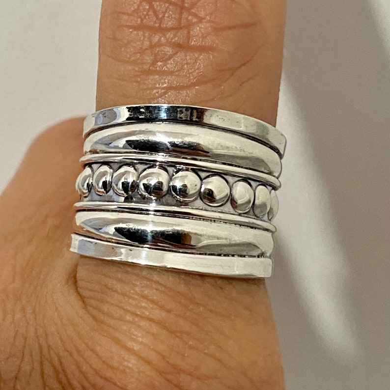 Silver Wide Band Chunky Ring - Etsy UK
