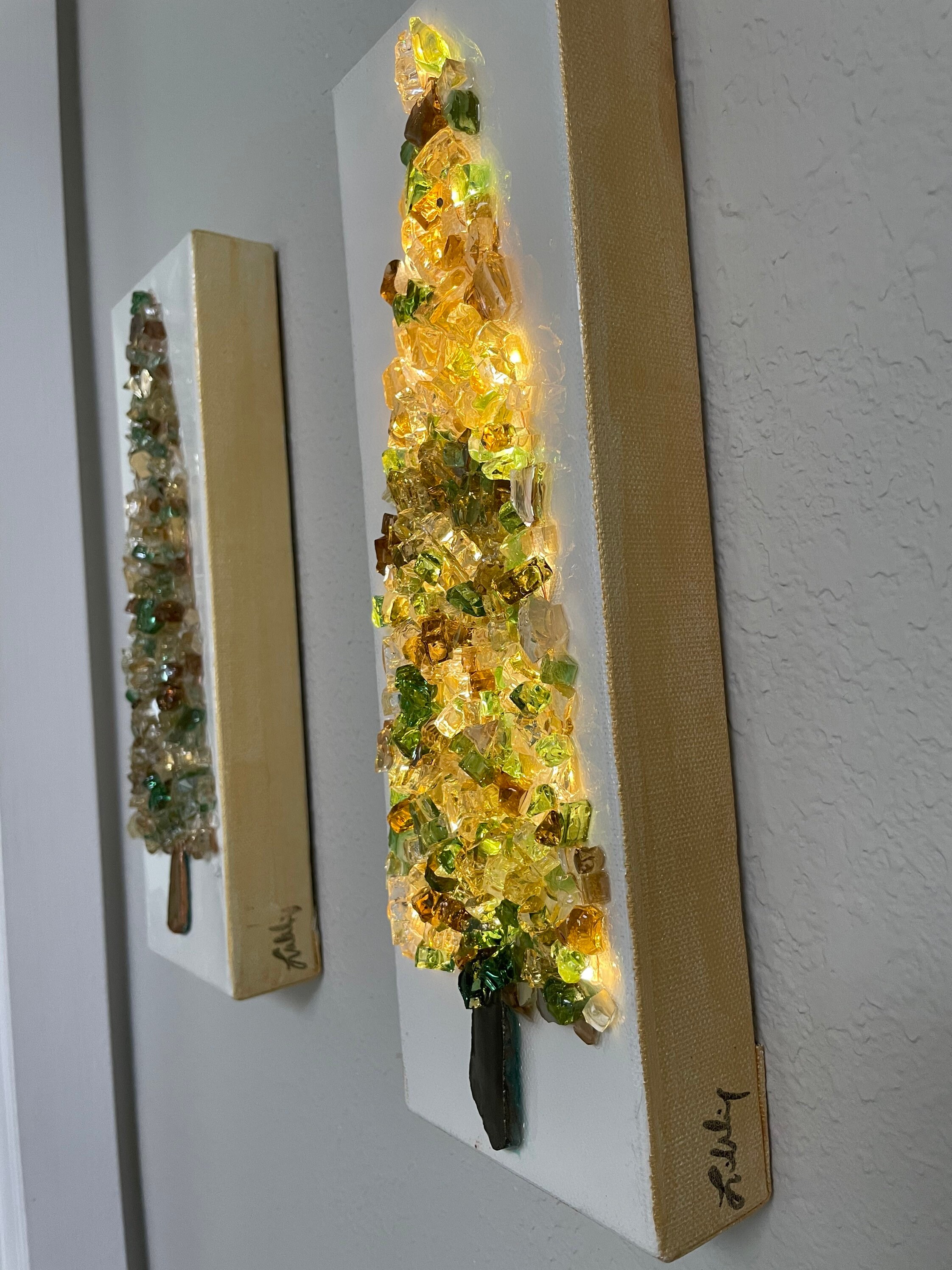 Christmas Tree Multi Fire Glass and Resin 12x4x2 - Etsy