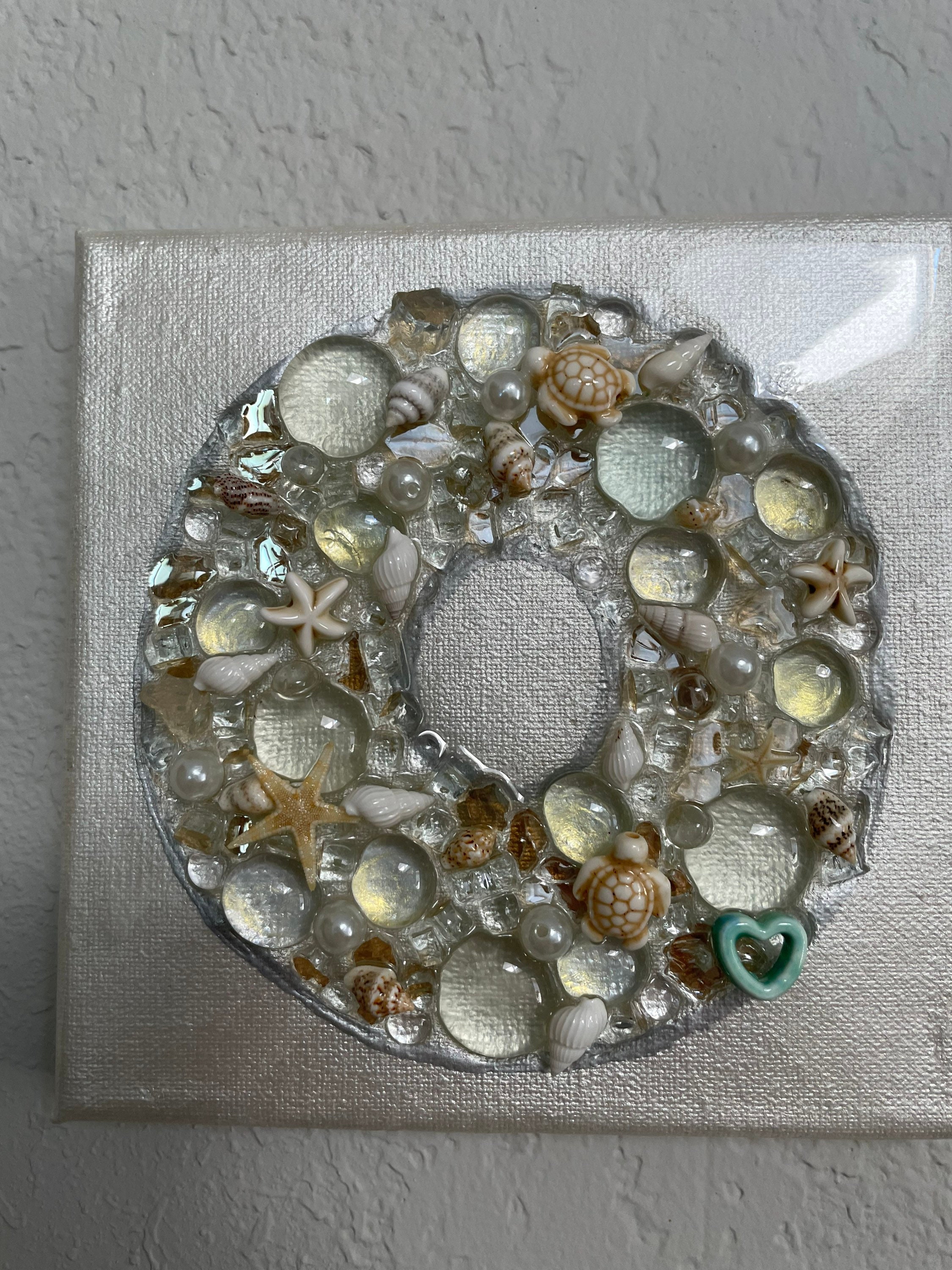 Heart Beach Lover XO Glass/shells/resin Valentine - Etsy