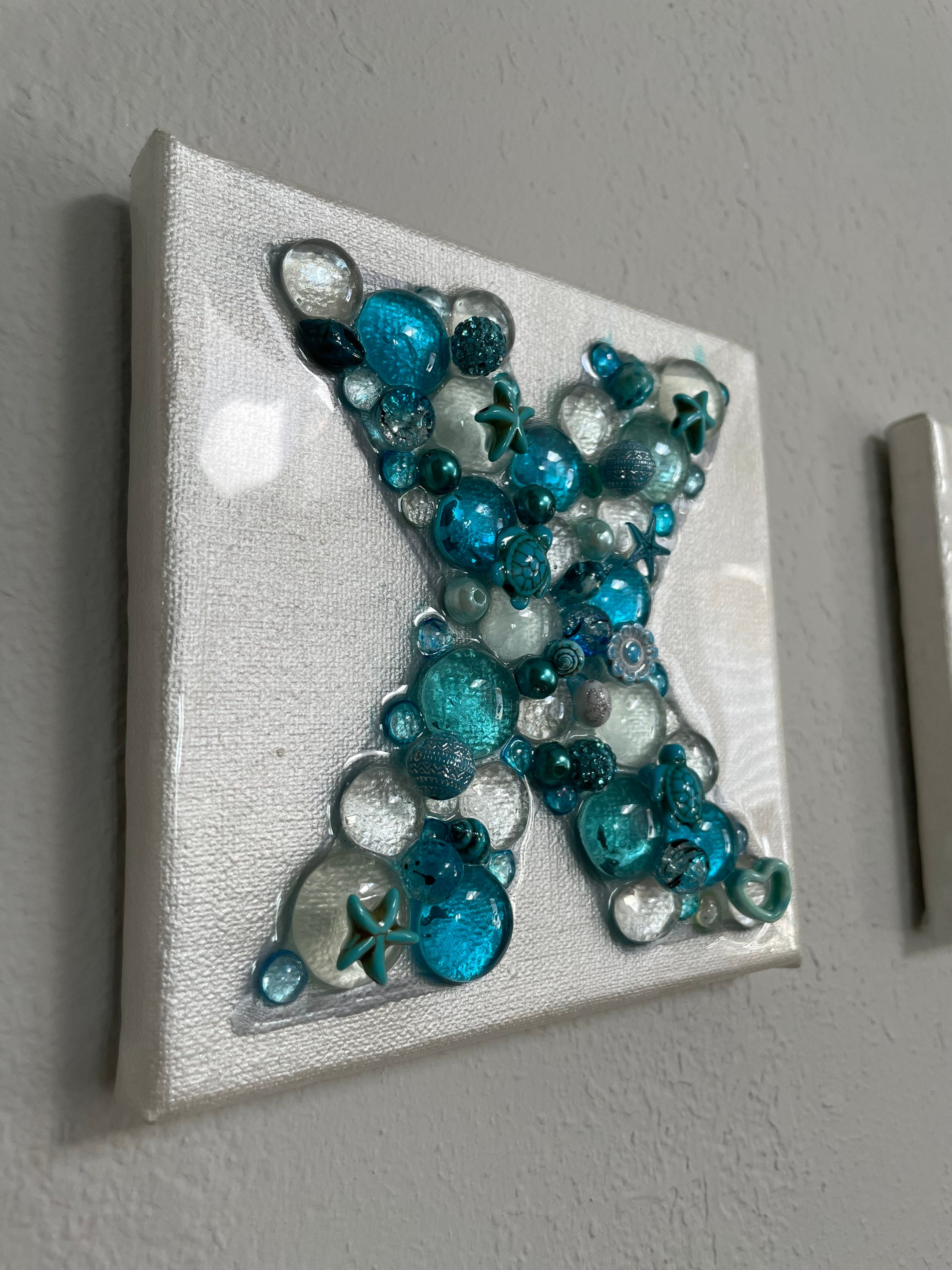 Heart Beach Lover XO Glass/shells/resin Valentine - Etsy