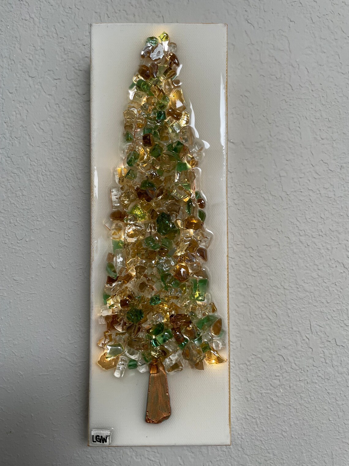 Christmas Tree Multi Fire Glass and Resin 12x4x2 - Etsy