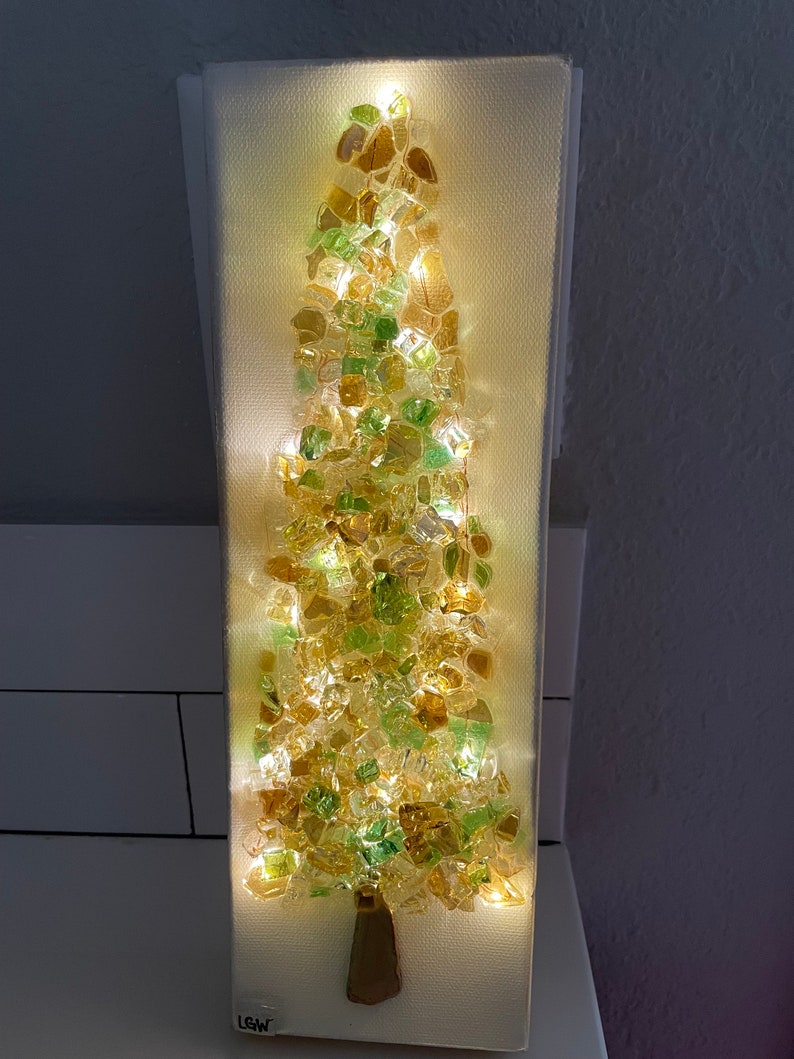 Christmas Tree Multi Fire Glass and Resin 12x4x2 - Etsy