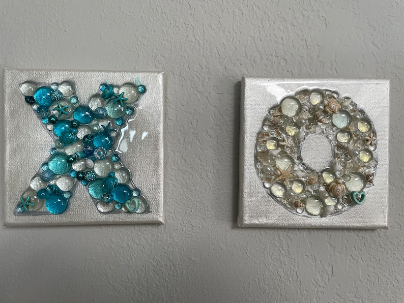 Heart Beach Lover XO Glass/shells/resin Valentine - Etsy