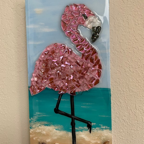 Flamingo Glass Art Etsy