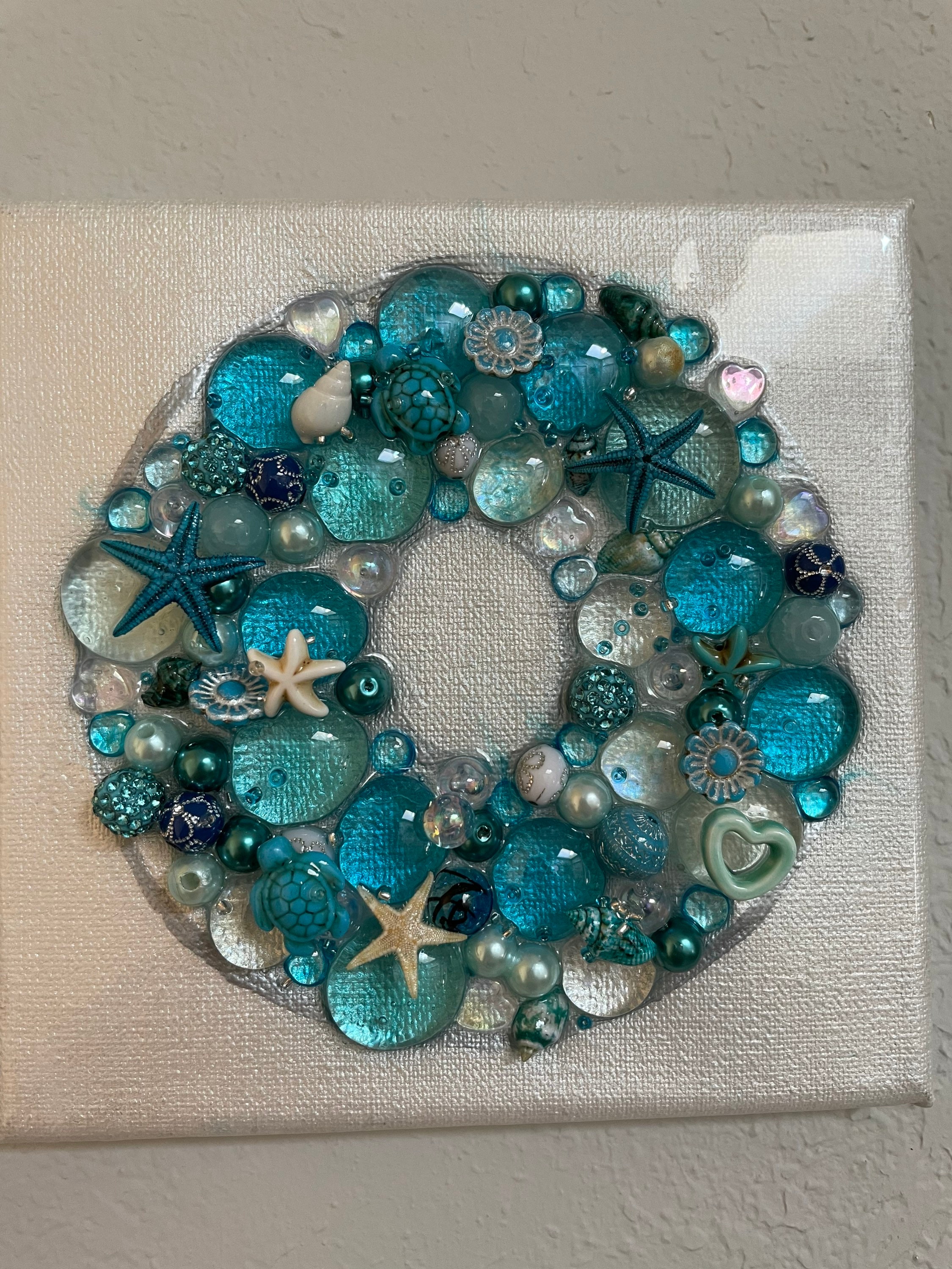 Heart Beach Lover XO Glass/shells/resin Valentine - Etsy